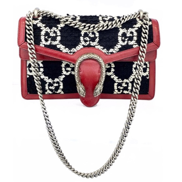 Gucci | Bags | Exclusive Gucci Small Dionysus Gg Tweed Black White Red ...